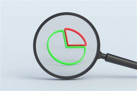 Pie Chart Behind Magnifying Glass Stock Illustration Illustration Of