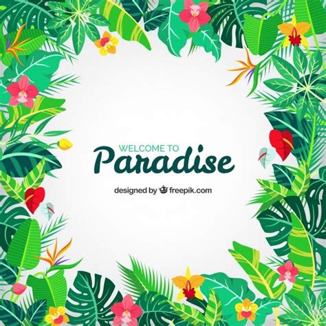 フラットな夏のフレーム、熱帯の葉 無料ベクター Summer Flats Tropical Leaves Graphic