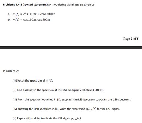 Solved Problems 4 4 2 Revised Statement A Modulating