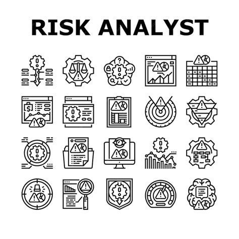 Premium Vector Risk Analyst Business Icons Set Vector Data Market
