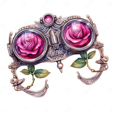 Beautiful Opera Glasses Gothic Victorian Watercolor Clipart