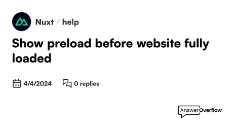 Show Preload Before Website Fully Loaded Nuxt
