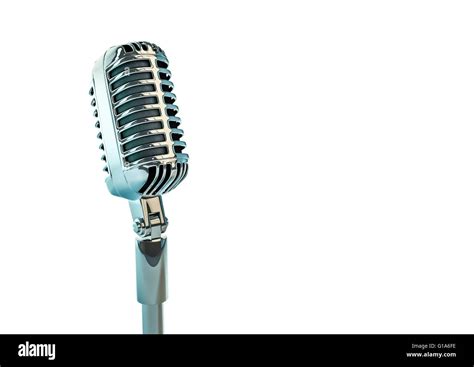 Retro Microphone 3d Render Of Old Fashioned Classic Microphone Stock