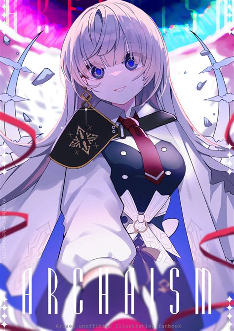 Safebooru 1girl Arcaea Blonde Hair Blue Eyes Breasts Clover 39 Empty