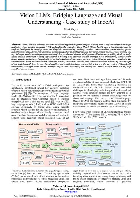 Pdf Vision Llms Bridging Language And Visual Understanding Case