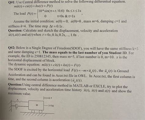 q 1 use central difference method to solve the
