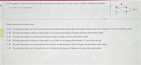 Solved Use The Graph To Determine Whether The Path Described Chegg