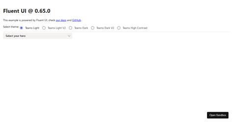 Fluent Ui Example Codesandbox
