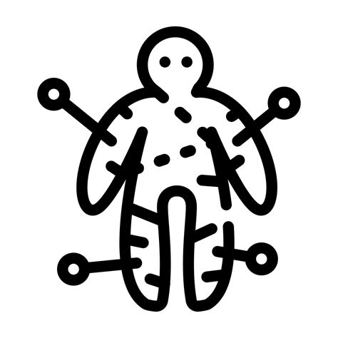 Voodoo Doll Line Icon Vector Illustration Flat 8160799 Vector Art At
