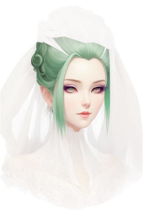 Anime Girl With Green Hair And Purple Eyes
