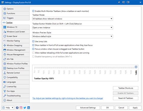 Multi Monitor Taskbars • Features • Displayfusion By Binary Fortress