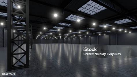 빈 전시 공간의 3d 렌더링 전시회 및 이벤트의 배경 타일 바닥 마케팅 모의 창고에 대한 스톡 사진 및 기타 이미지 창고 배경 주제 비어 있음 Istock
