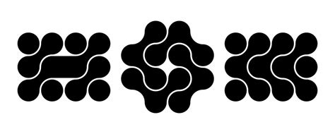 Set Of Connected Black Dots Transition Metaballs Integration Symbol
