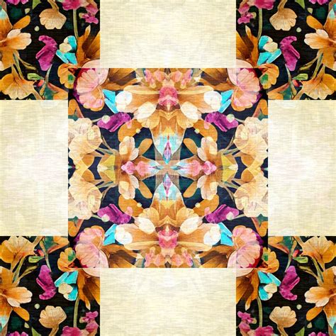 Floral Patchwork Quilt Seamless Pattern Ornate Geo Swatch For Exotic