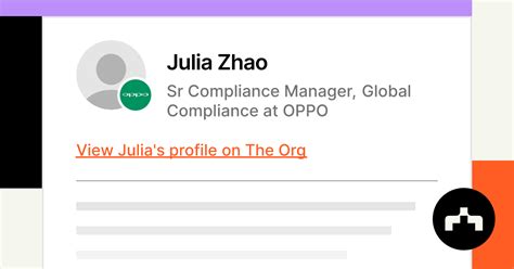 Julia Zhao Sr Compliance Manager Global Compliance At Oppo The Org