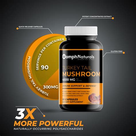 Turkey Tail Mushroom Capsules Oomph Naturals
