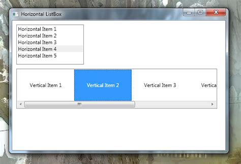 Wpf Short Horizontal Listbox Ctrl Shift B And Another Mug Of Coffee