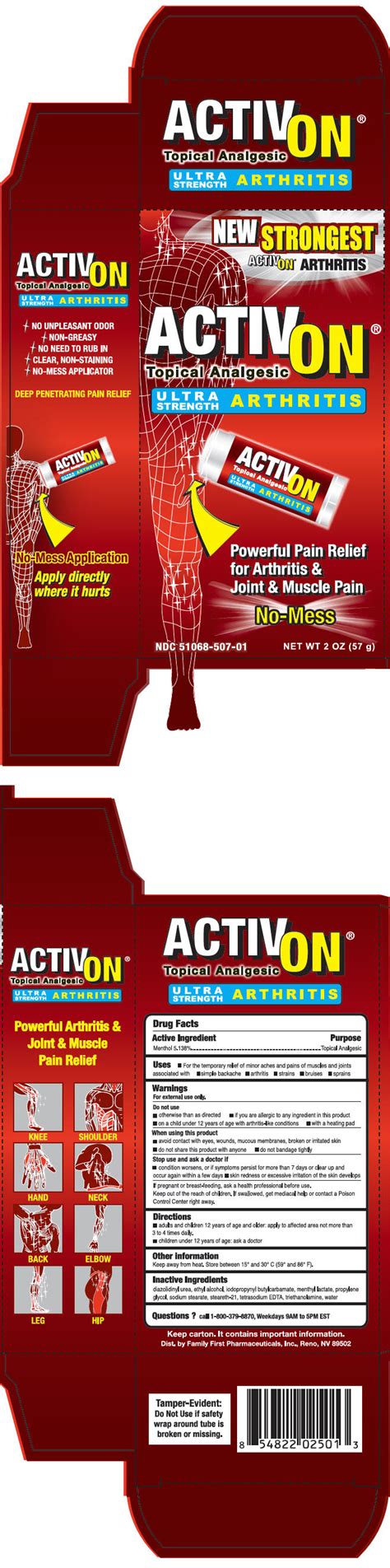 Activon Ultra Strength Arthritis Details From The Fda Via