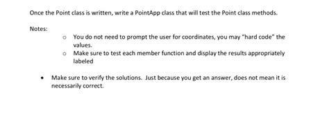 Solved In My Csc110 Class We Are Doing A Point Lab Where All