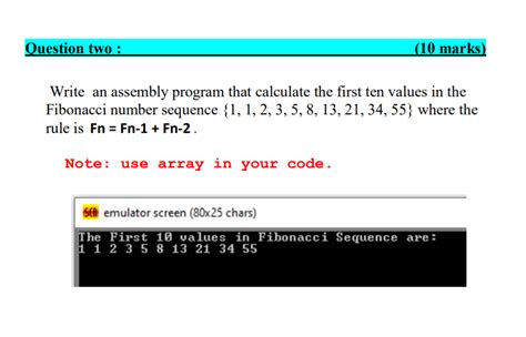 Solved Question Two 10 Marks Write An Assembly Program Chegg