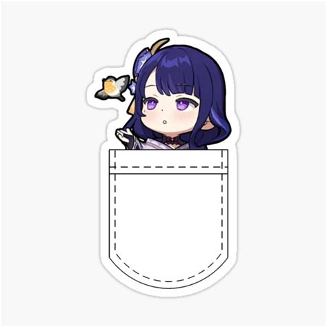 Raiden Shogun Baal Bird In A Pocket Genshin Impact Sticker For Sale