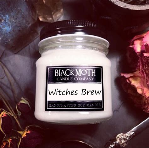 8 Oz Witches Brew Scented Soy Candle In Mason Jar Black Moth Candle