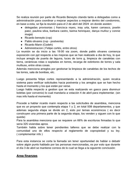 Acta 2024 Pdf Condominio Economias