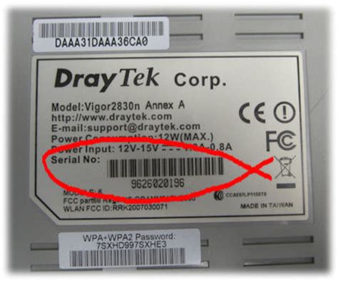 Vigor Router FAQ Finding Your Product Serial Number