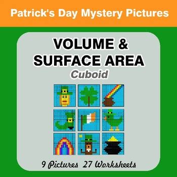 Volume Surface Area Cuboid St Patrick S Day Color By Code By WhooperSwan