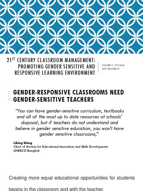 Gender Sensitive Classroom Management Pdf
