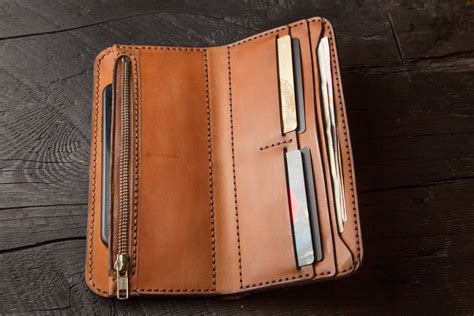 Handmade Leather Wallet Mens Leather Longer Wallet Cowhide Leather
