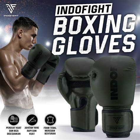 Jual Sarung Tangan Tinju Indofight Muay Thai Gloves Boxing Dewasa Oz Training Glove Muaythai