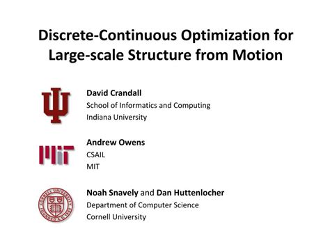 Ppt Discrete Continuous Optimization For Large Scale Structure From