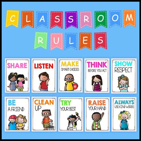 Free Classroom Rules Posters Classroom Rules Poster Prebabe Classroom Rules Classroom Rules
