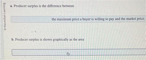 Solved °c ﻿a ﻿producer Surplus Is The Difference Betweenthe