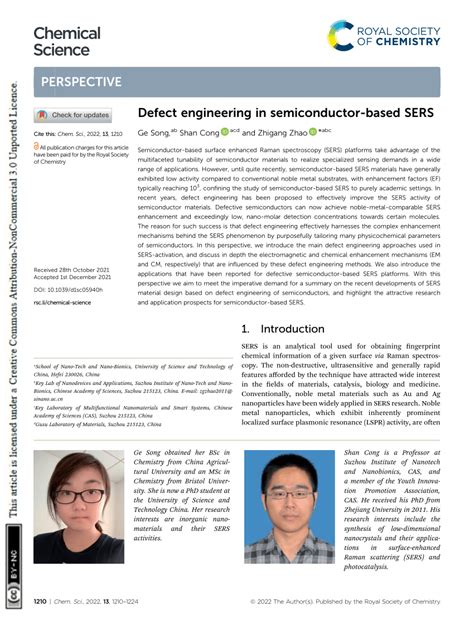 Pdf Defect Engineering In Semiconductor Based Sers