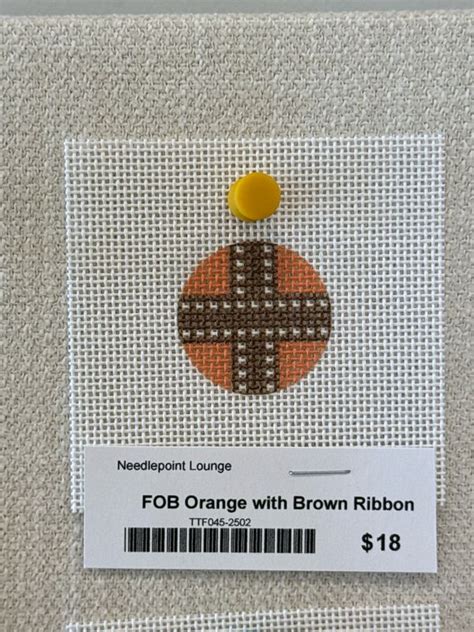 Fob Orange With Brown Ribbon