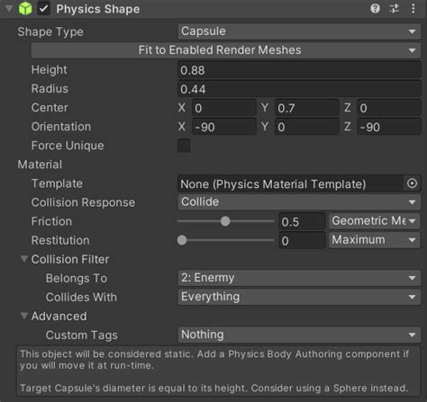 Unity Ecs Physics When The Capsule Colliders Shape Is Exactly A