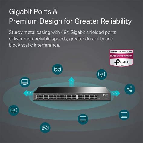 Tp Link Tl Sg1048 48 Port Unmanaged Gigabit Rackmount Switch Lan