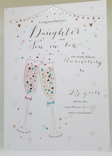 Daughter And Son In Law Silver Anniversary Card Bigamart