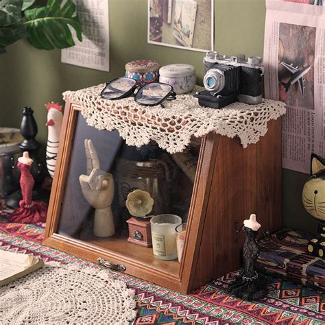 Cf89 Retro Solid Wood Desktop Drawer Storage Box Wooden Cosmetics