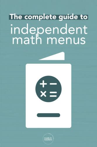 Teachersfly The Complete Guide To Independent Math Menus