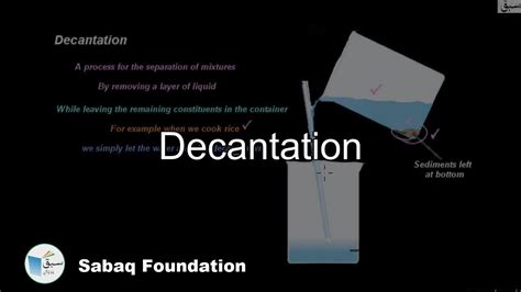 Decantation General Science Lecture Sabaqpk Youtube