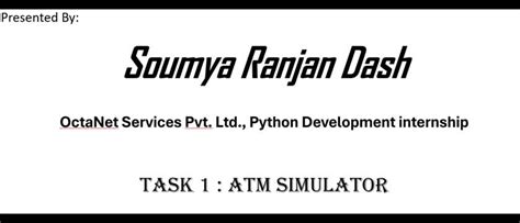 Soumya Ranjan Dash On Linkedin Pythondevelopment Internship