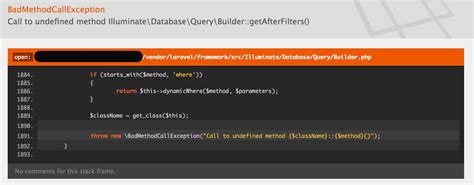 Call To Undefined Method Buildergetafterfilters While Upgrading To