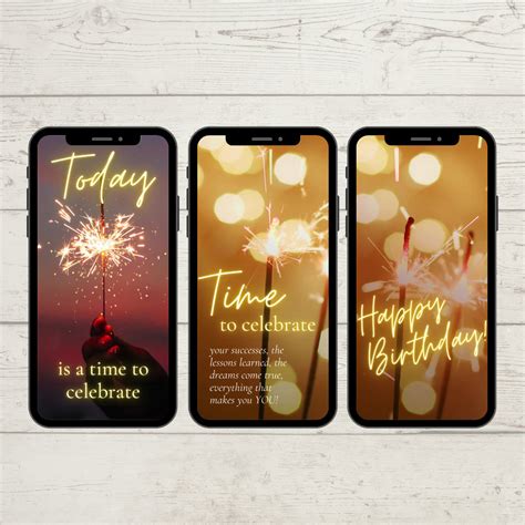 Happy Birthday Animated Greeting E Card For Mobile Phone Sparklers