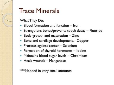 Major Minerals Vs Trace Minerals At Ami Hernandez Blog
