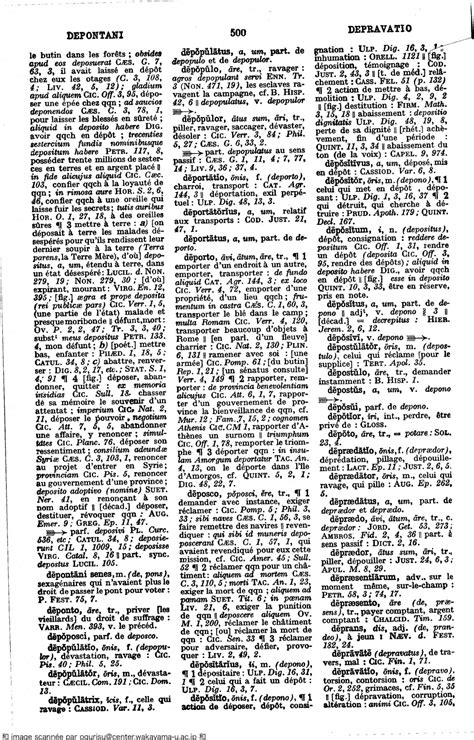 Depontani • Dictionnaire Gaffiot Latin Français Page 500