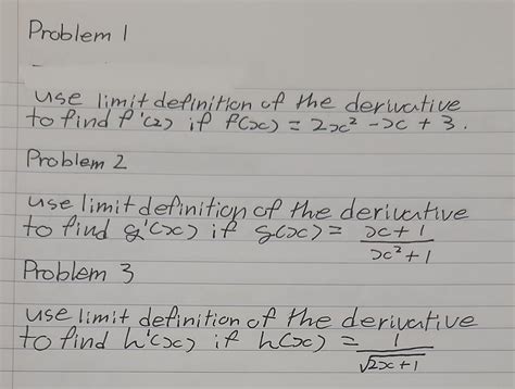Solved Use Limit Definition Of The Derivative To Find F′x
