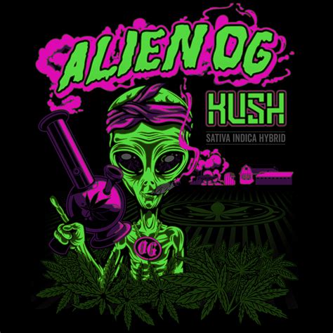 Seven Leaf Alien Og Kush Black Light Strain T Shirt Mens